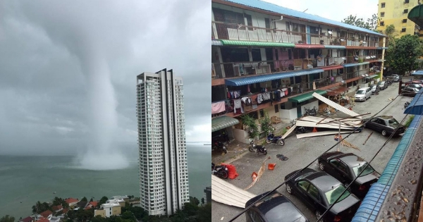 Viral Videos Show Chaos Erupting On Penang Island Due To A Huge Waterspout